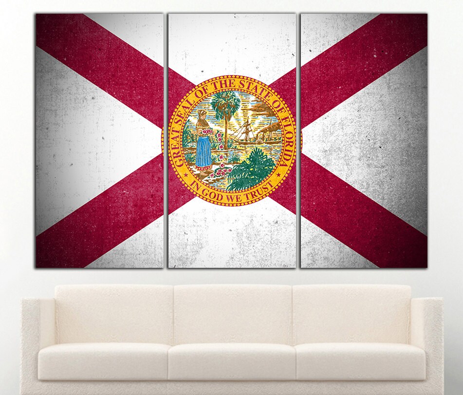 Florida state flag wall art Florida state flag wall decor | Etsy