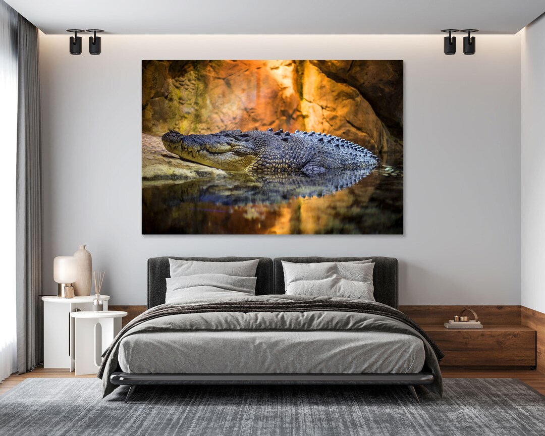 Crocodile Wall Art Crocodile Wall Decor Crocodile Canvas Crocodile ...