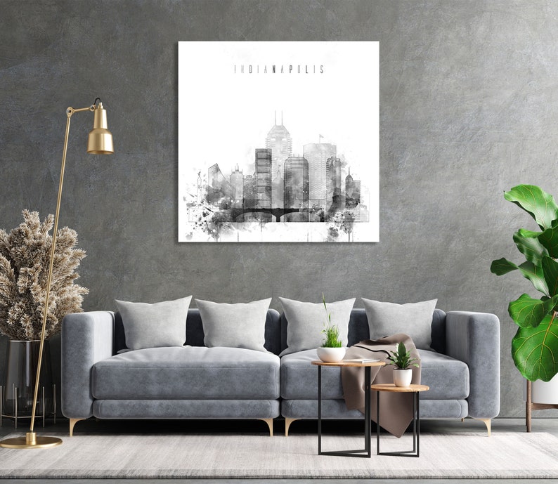Indianapolis Framed Canvas Wall Art Indiana Artistic Prints - Etsy