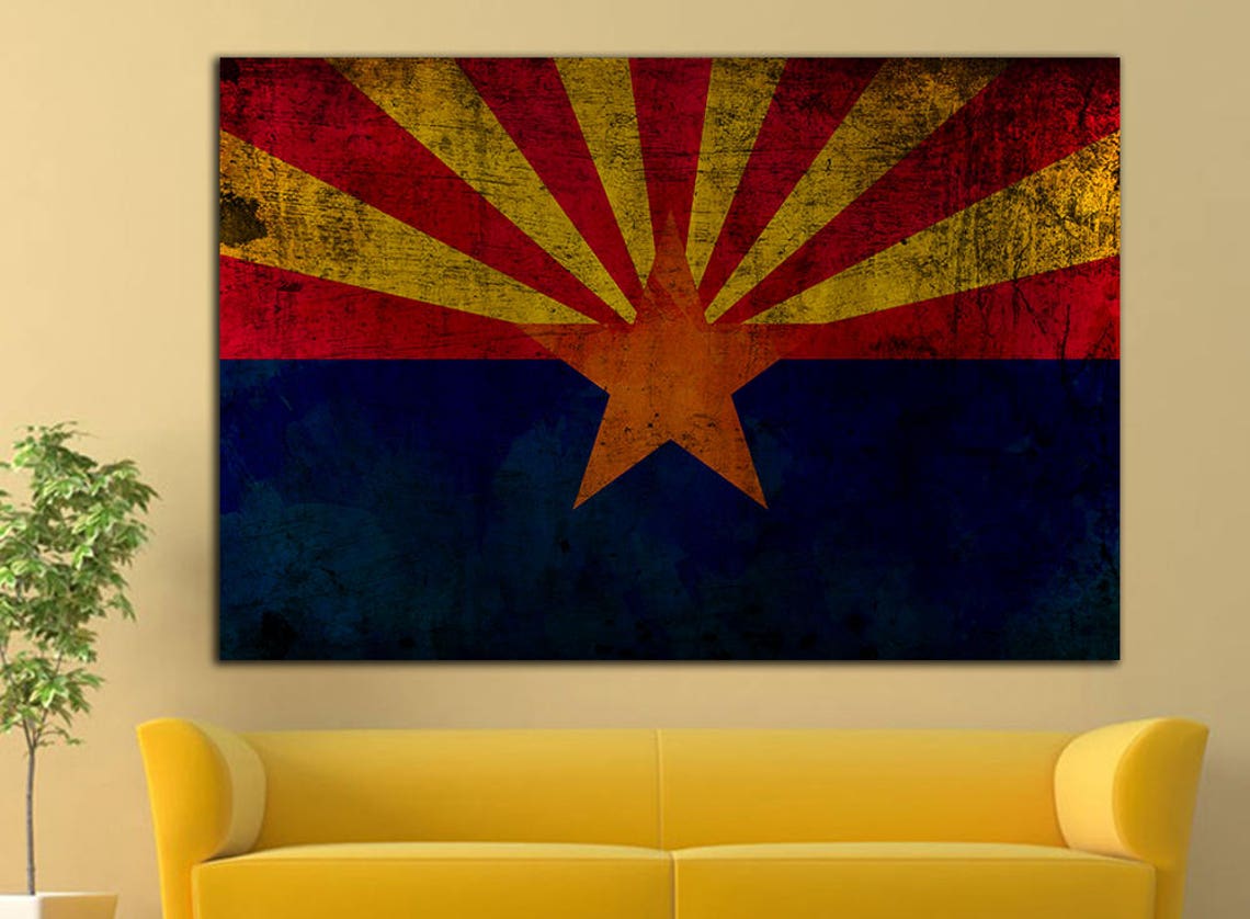 Arizona state flag wall art Arizona state flag wall decor | Etsy
