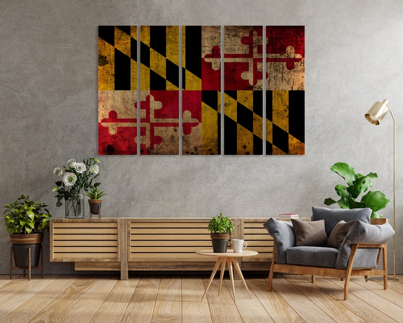 Maryland State Flag Wall Art Maryland State Flag Wall Decor - Etsy