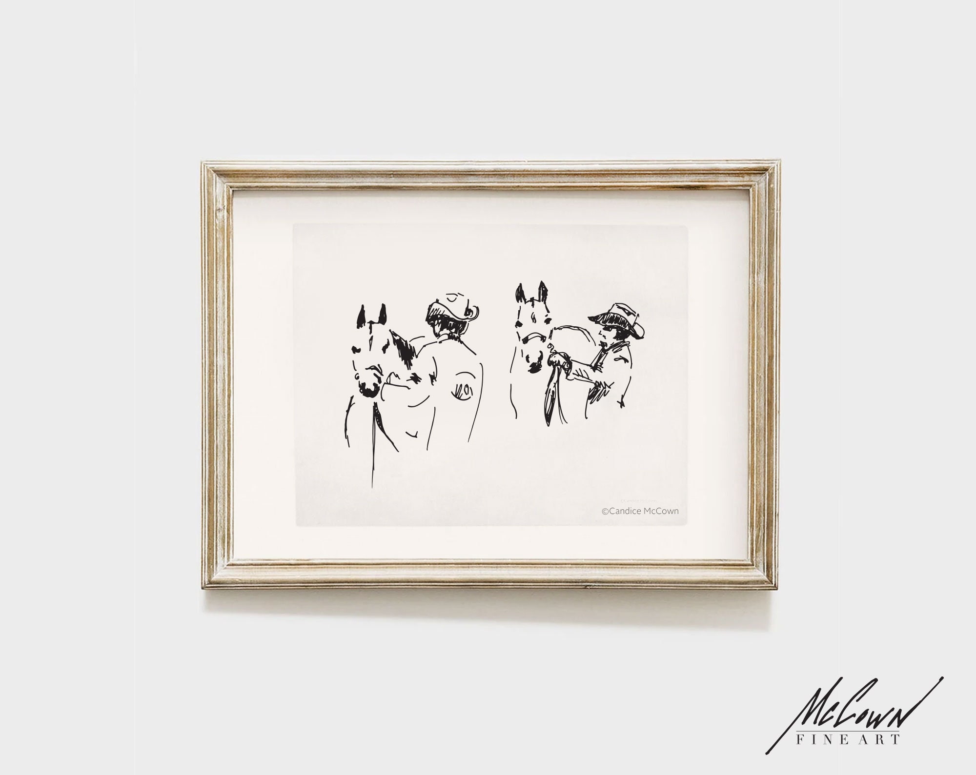 Western Gents Ink Sketch Drawing Print - Etsy