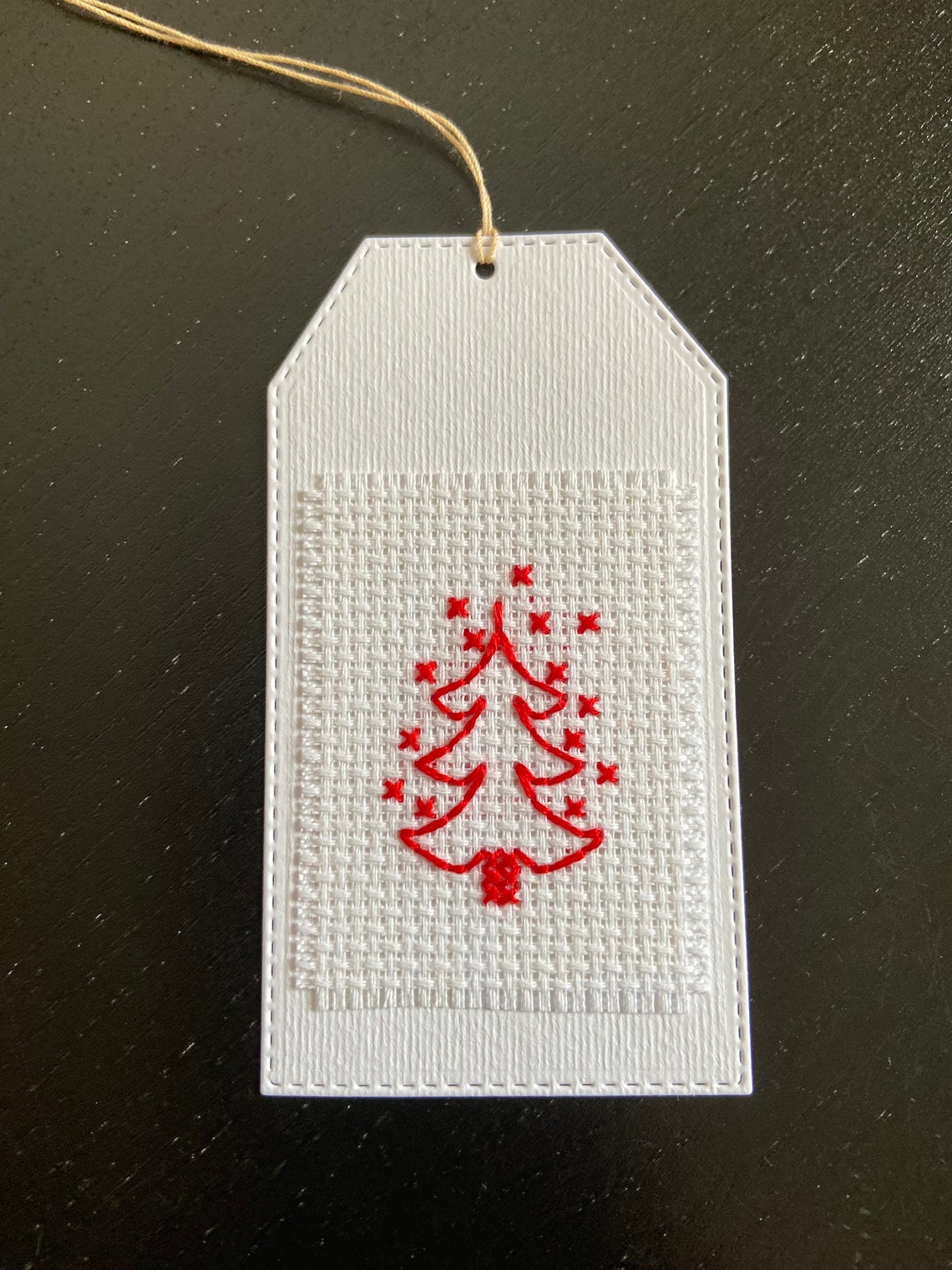 9 Finished Items Cross Stitch Gift Tags Christmas Gift Tags - Etsy UK