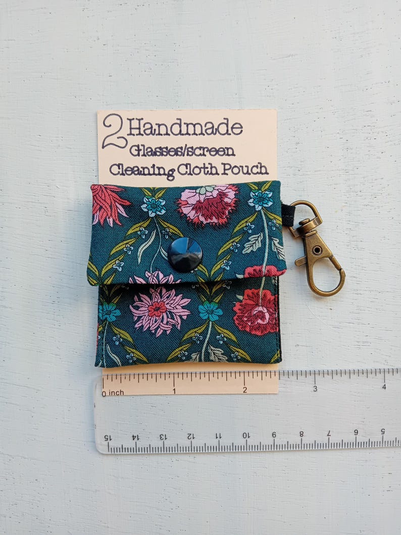 Glasses Cleaning Cloth Pouch: Handmade Cotton With Swivel Clasp - Etsy