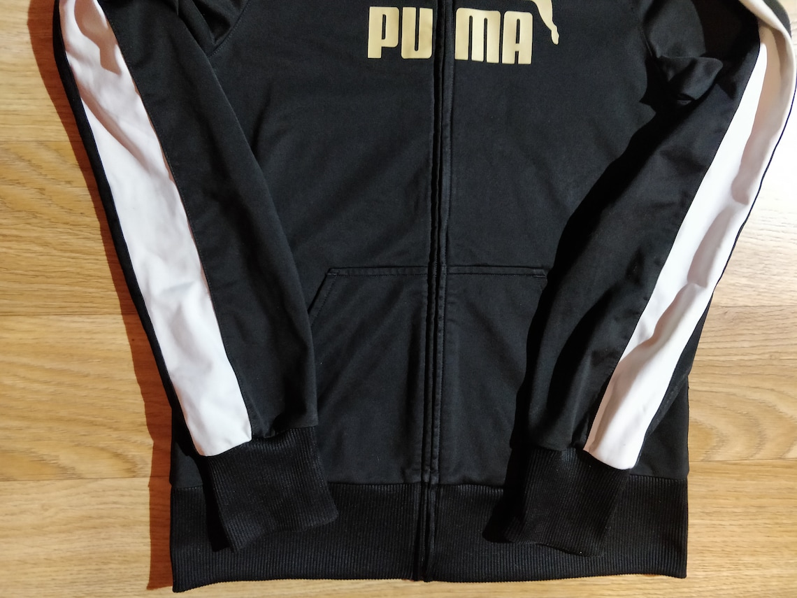 Puma Vintage Womens Tracksuit Top Hooded Jacket Hoodie Black - Etsy