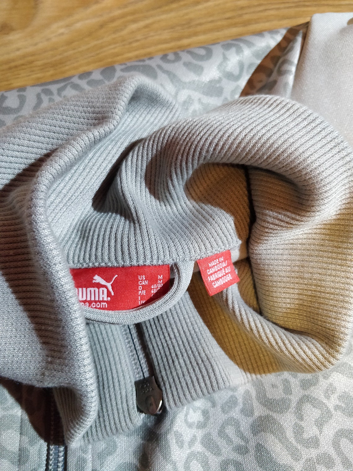Puma Vintage Mens Track Top Jacket Gray Leopard Sweatshirt | Etsy