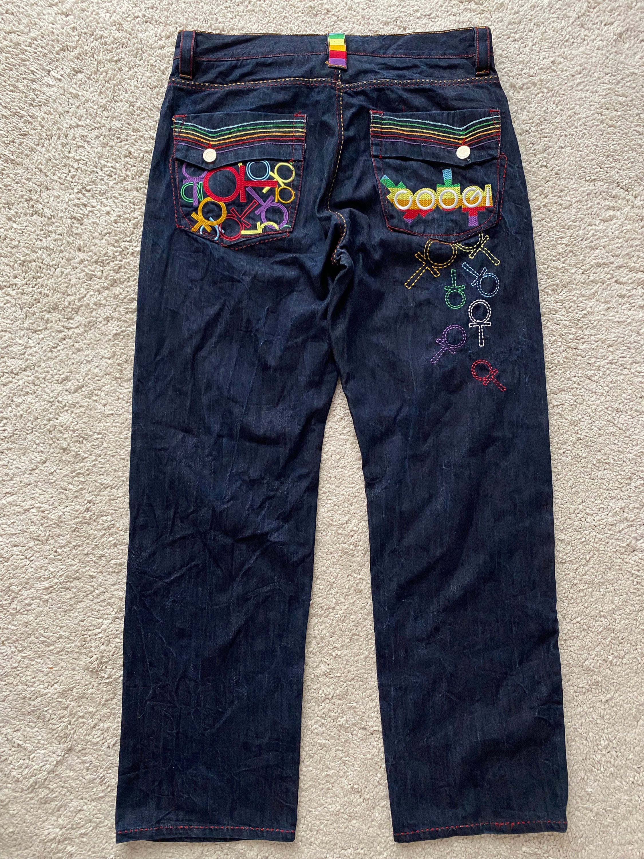 Men’s Embroidered 1969 Coogi Australia Denim Jeans 38 x 34 Hip Hop Rare ...