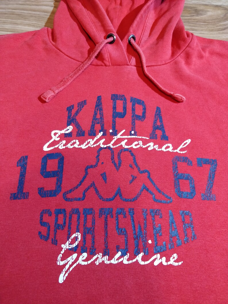 Kappa Vintage Mens Tracksuit Top Hooded Jacket Hoodie Red Hype - Etsy