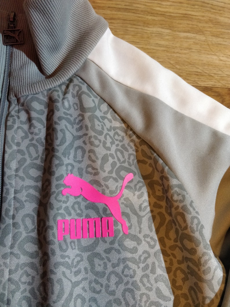 Puma Vintage Mens Track Top Jacket Gray Leopard Sweatshirt - Etsy