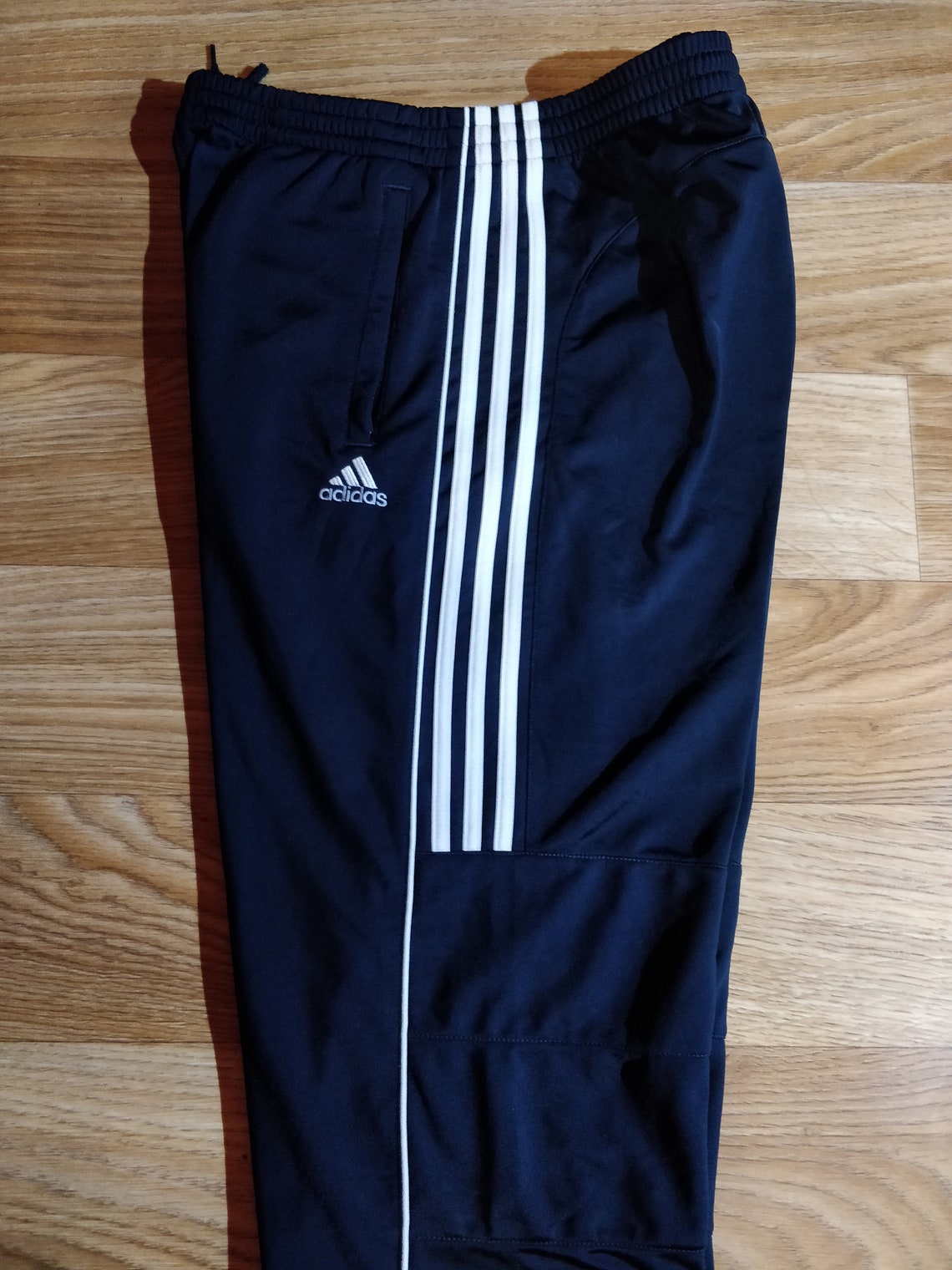 Adidas Mens Tracksuit Pants Trousers Training Navy Blue White Etsy