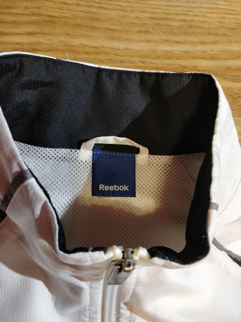 Reebok Vintage Mens Tracksuit Top Jacket White Black | Etsy