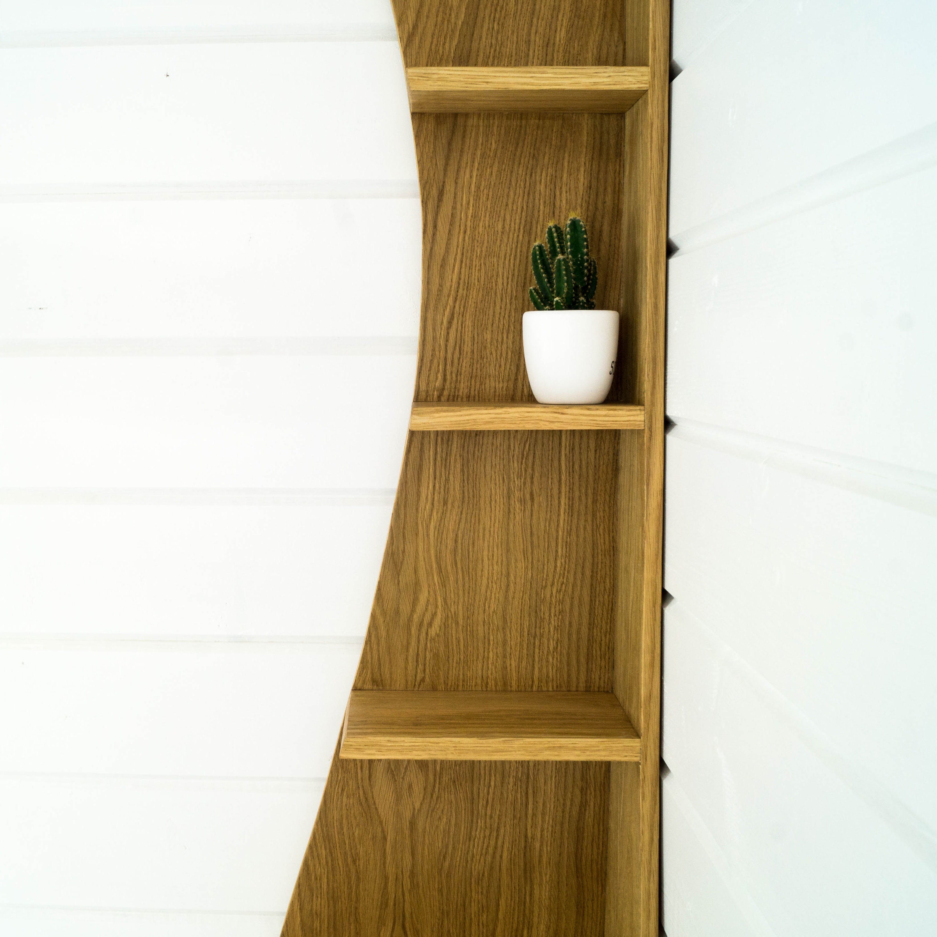 Oak Shelf Unit | Shelving Storage Corner Space Saving Vertical or ...