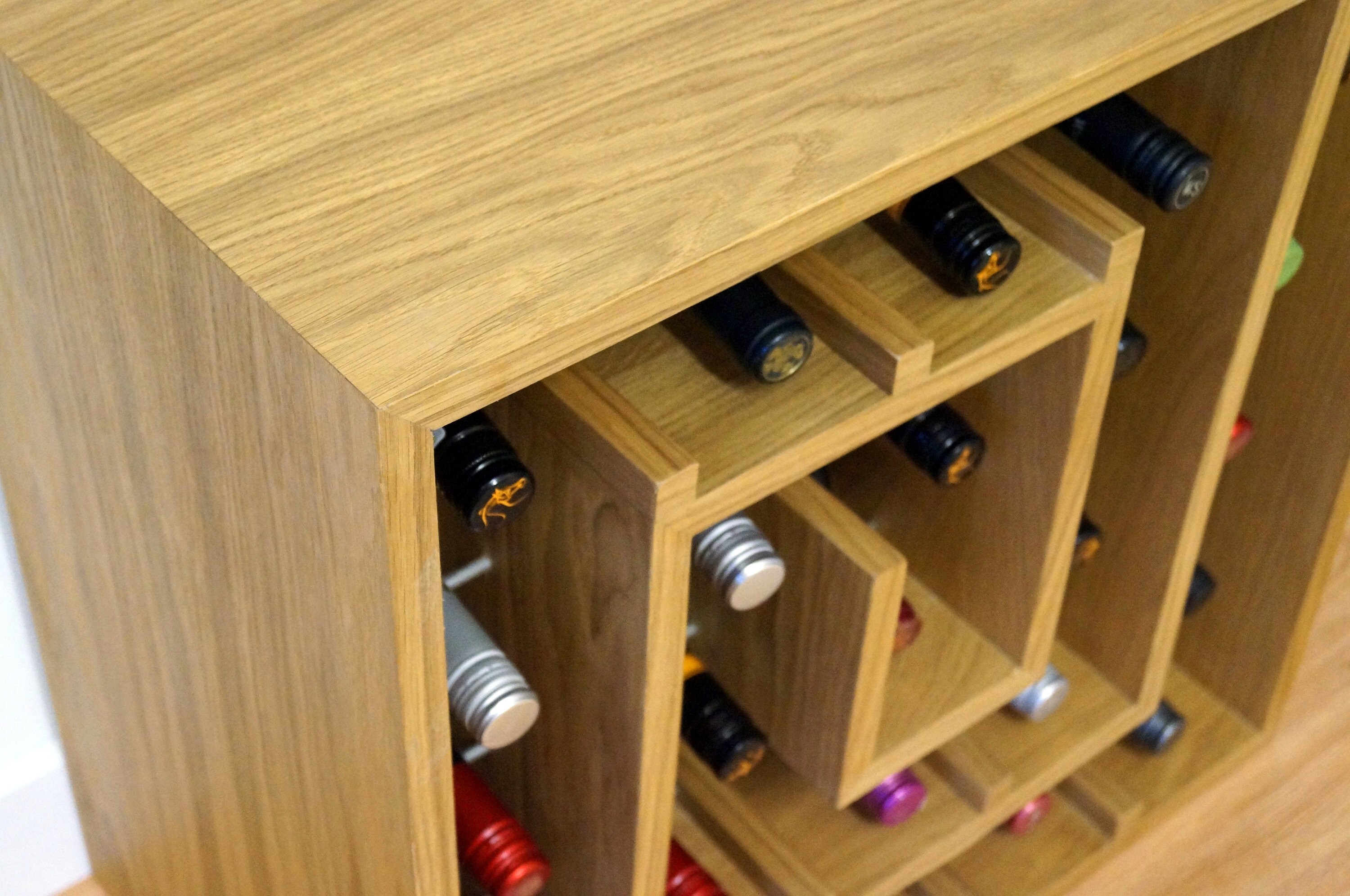 Oak Wine Rack Contemporary Handmade Wood Storage Home Bar - Etsy