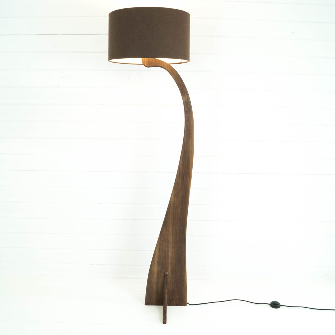 Walnut Floor Lamp Solid Wood Unique Contemporary Design - Etsy