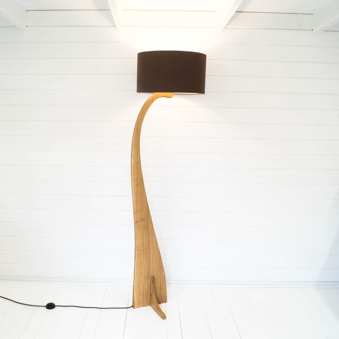 Oak Flow Floor Lamp Solid Wood Unique Contemporary Design Modern ...