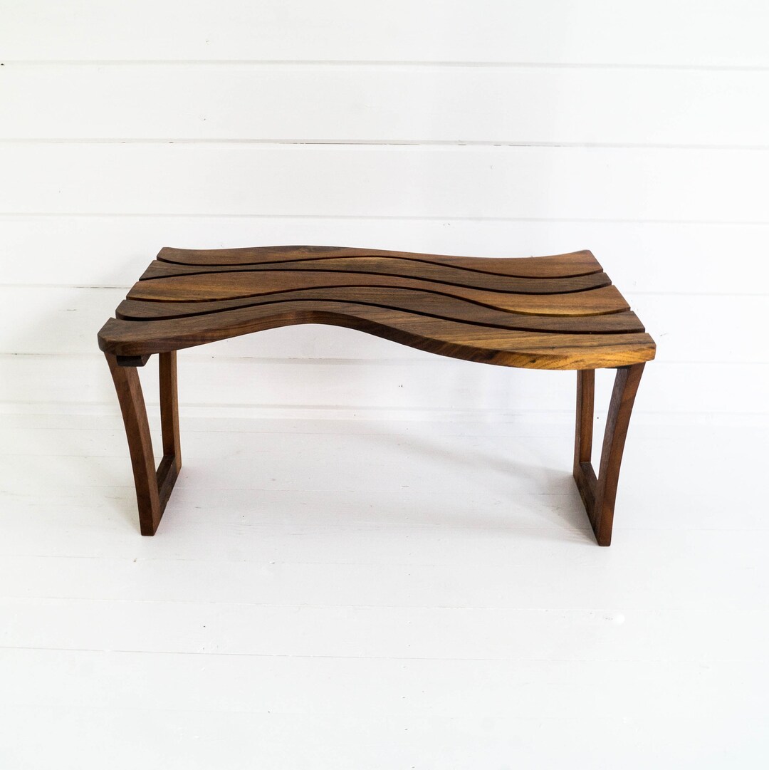 Handmade Wavy Wood Coffee Table: Solid Oak/walnut/ash Unique Modern ...