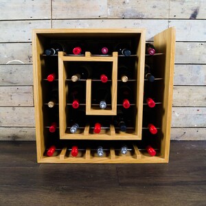 Oak Wine Rack Contemporary Handmade Wood Storage Home Bar Spirit Gin ...