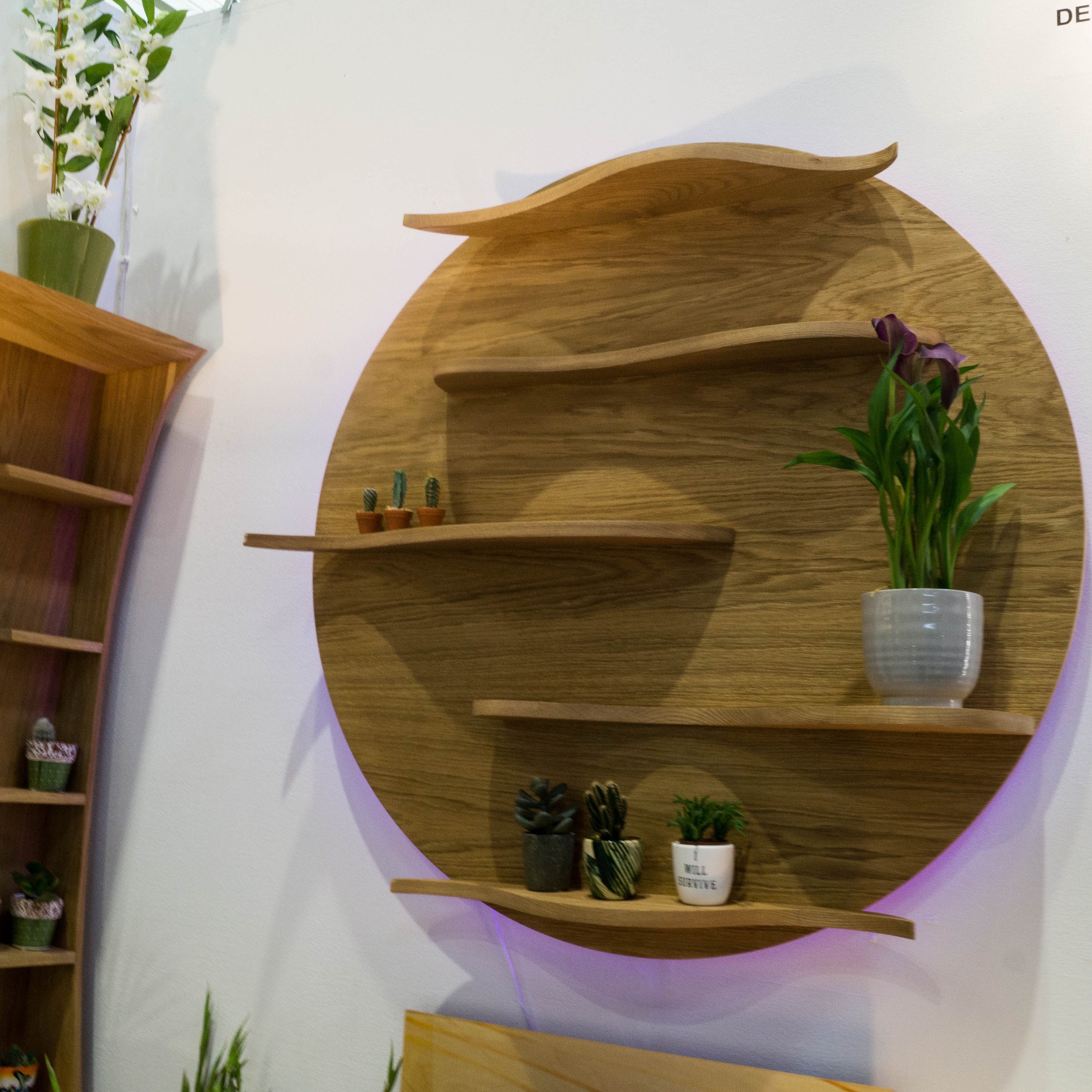 Oak Shelf Unit Wavy Moon Shelving Wall Storage Handmade Wood Shelves - Etsy