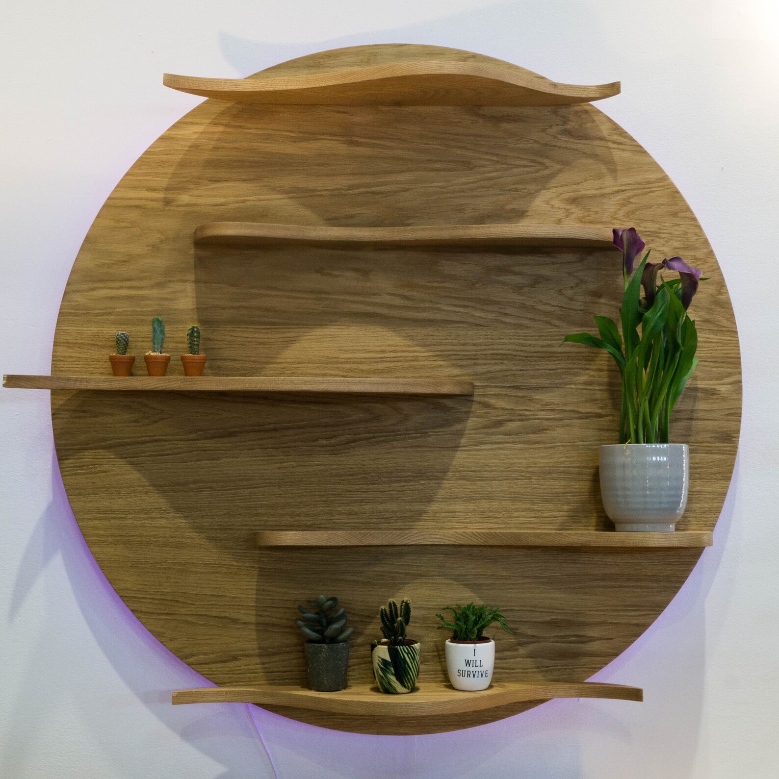 Oak Shelf Unit Wavy Moon Shelving Wall Storage Handmade Wood Shelves - Etsy