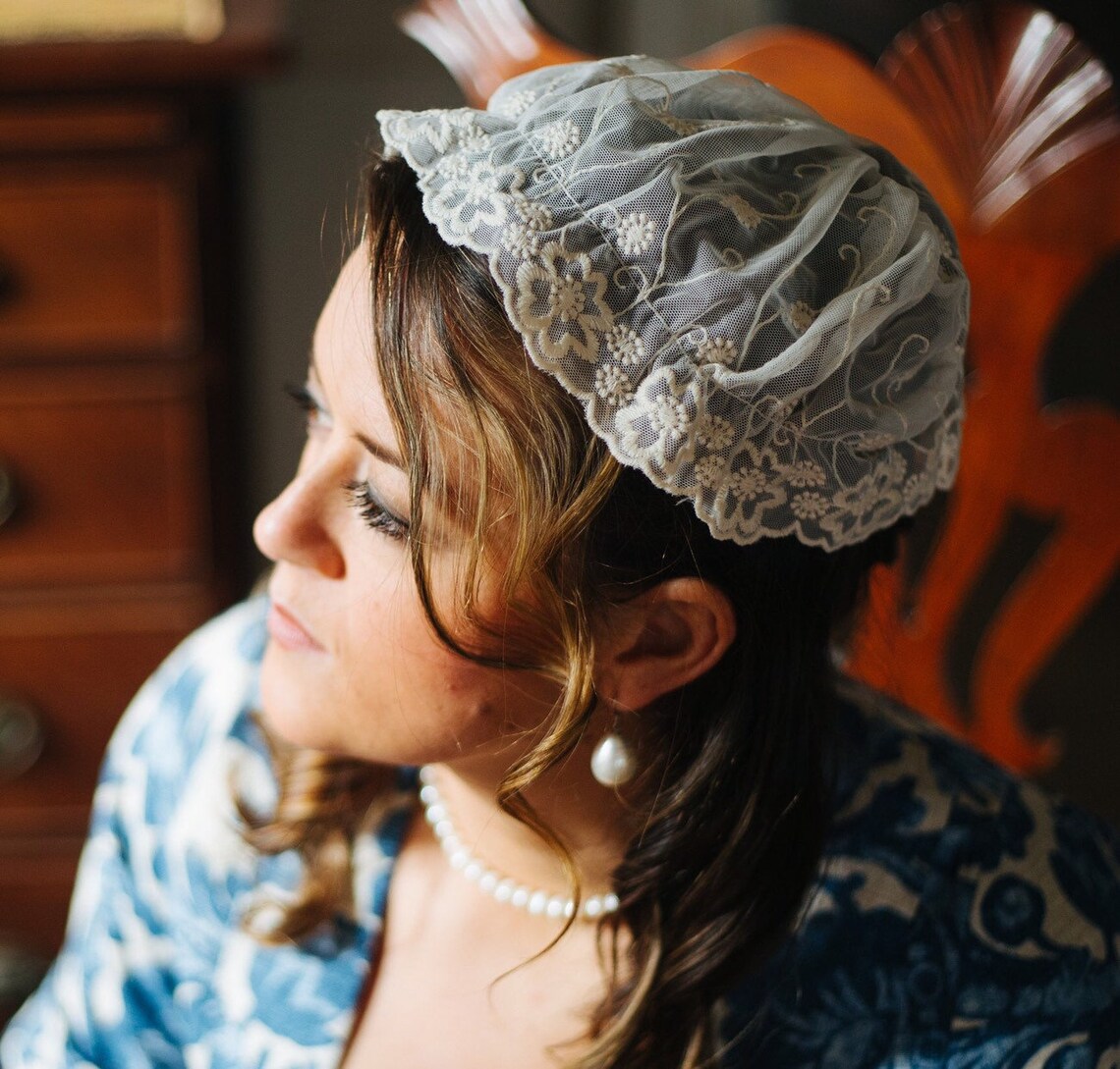 Cotton Net Lace Cap-18th Century Period-georgian & Colonial | Etsy