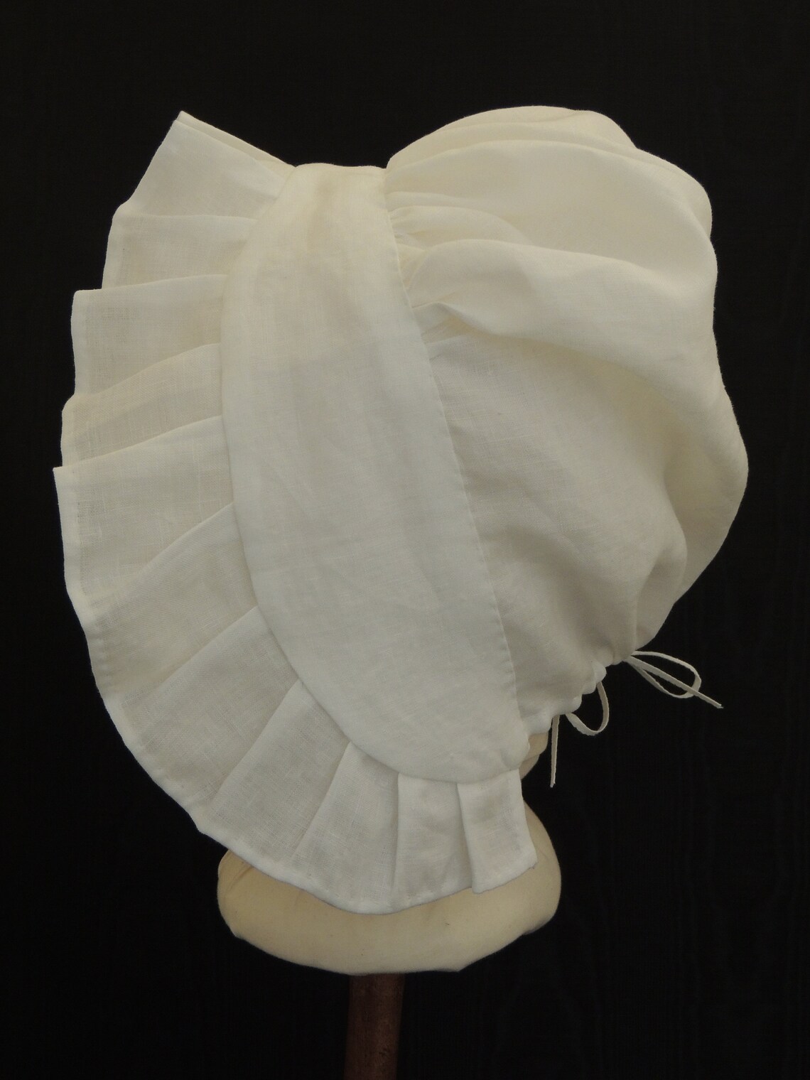 Pleated Cap-18th Century Reproduction Ivory Tone Linen | Etsy