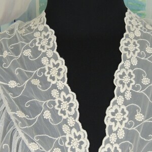 Lace Kerchief-18th Century-colonial-ivory Net Lace-1700's Era-regency ...