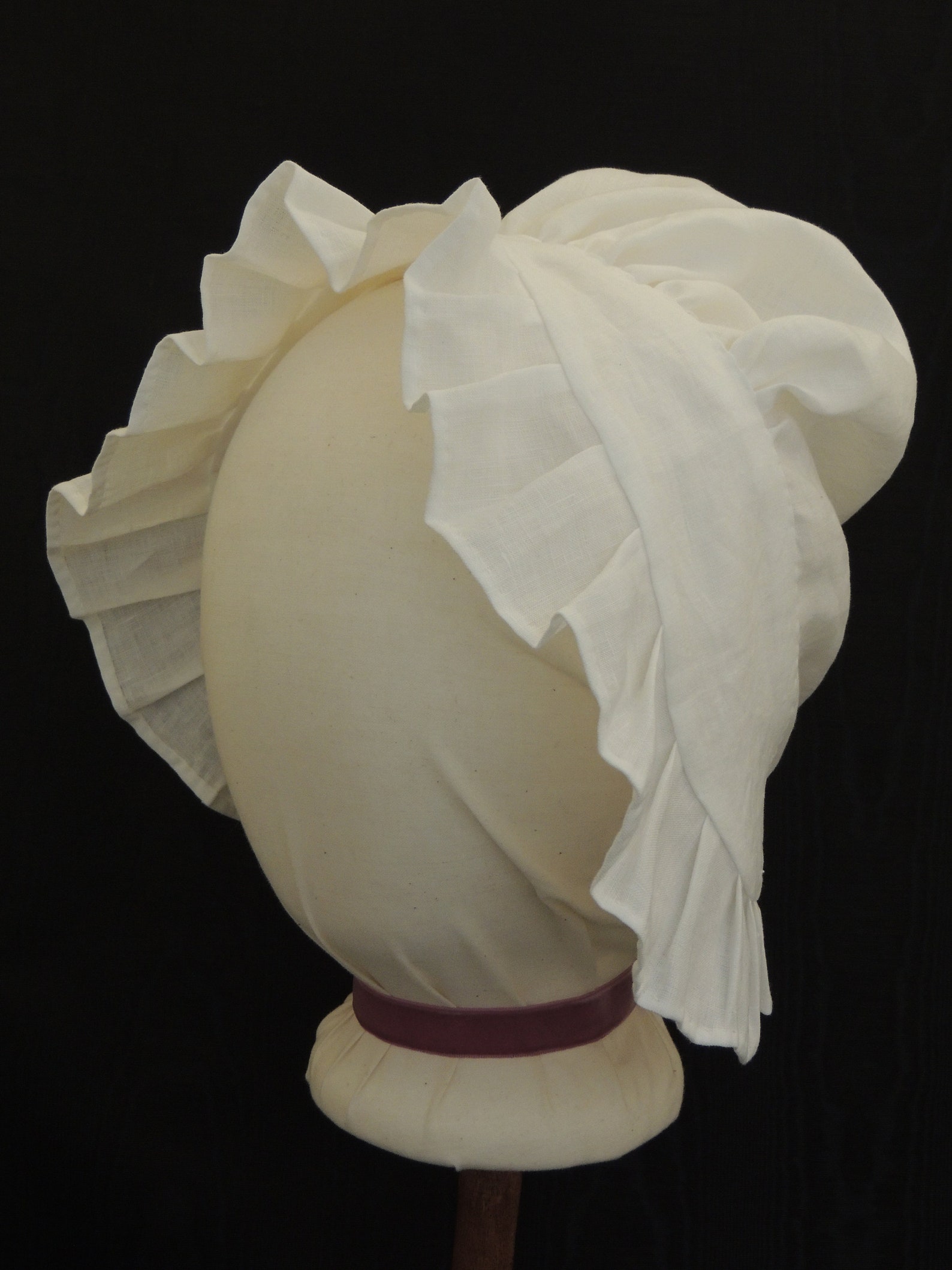 Pleated Cap-18th Century Reproduction Ivory Tone Linen | Etsy