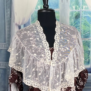 Lace Kerchief-18th Century-colonial-ivory Net Lace-1700's Era-regency ...