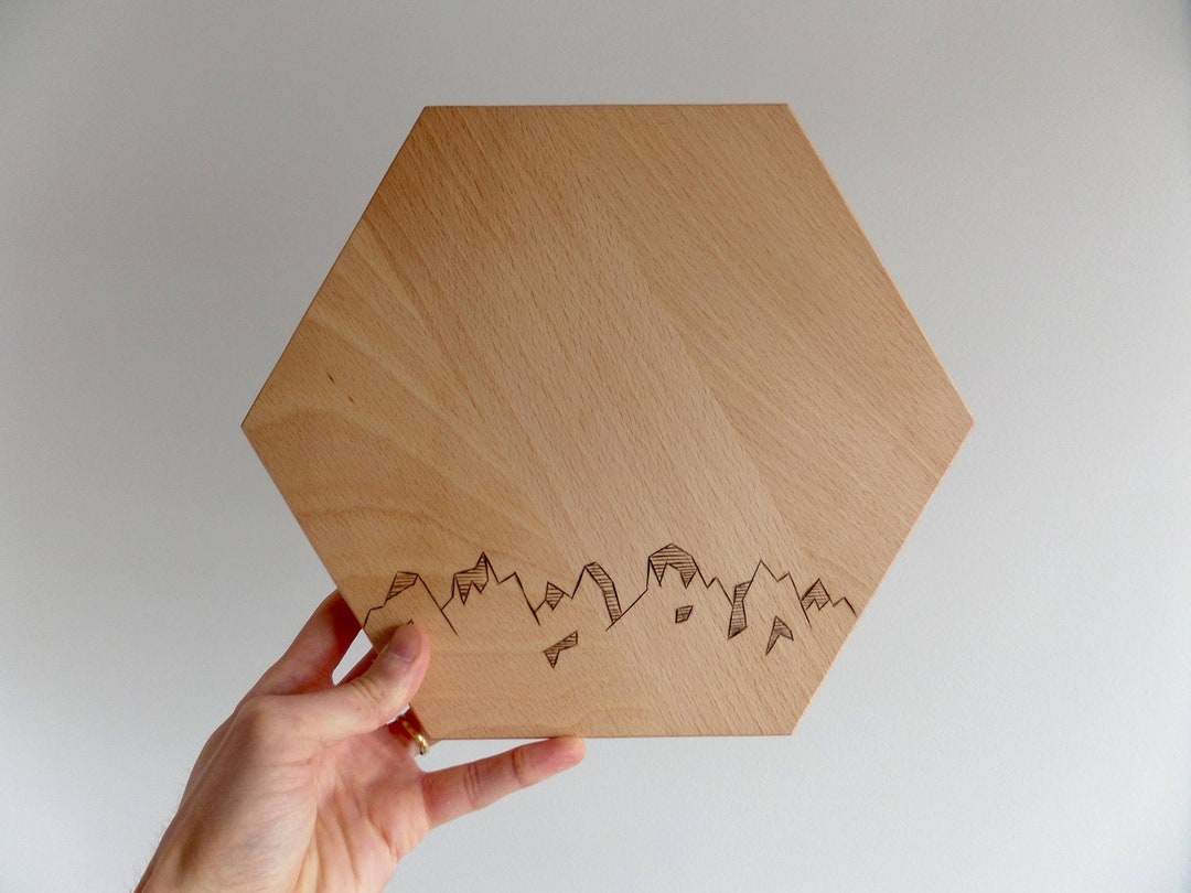 Chopping Board / Serving Board / Grazing Board Hexagonal With Mountain ...