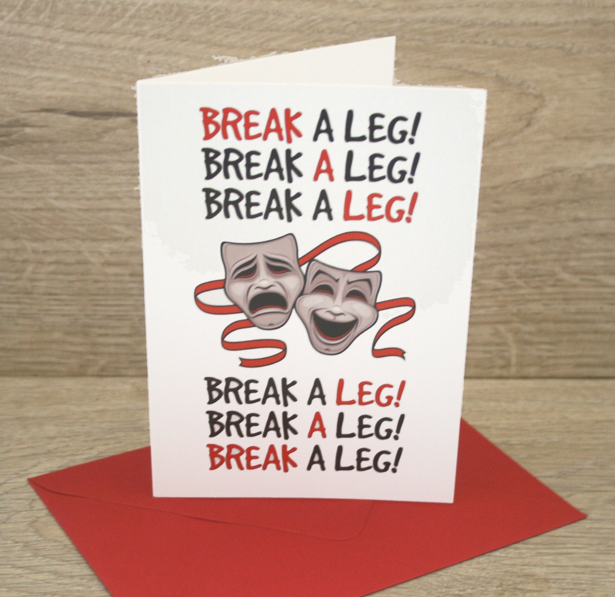 Break A Leg Theatre First Night Card - Etsy UK