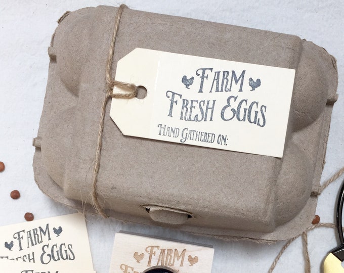 CLEARANCE - Egg Carton Stamp - Egg Carton Tag - Farm Fresh Eggs Stamp ...