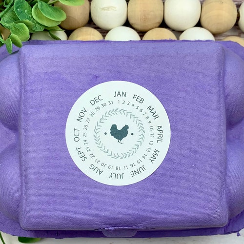 Cute Chicken Coop Date Stickers Egg Carton Label Farm | Etsy