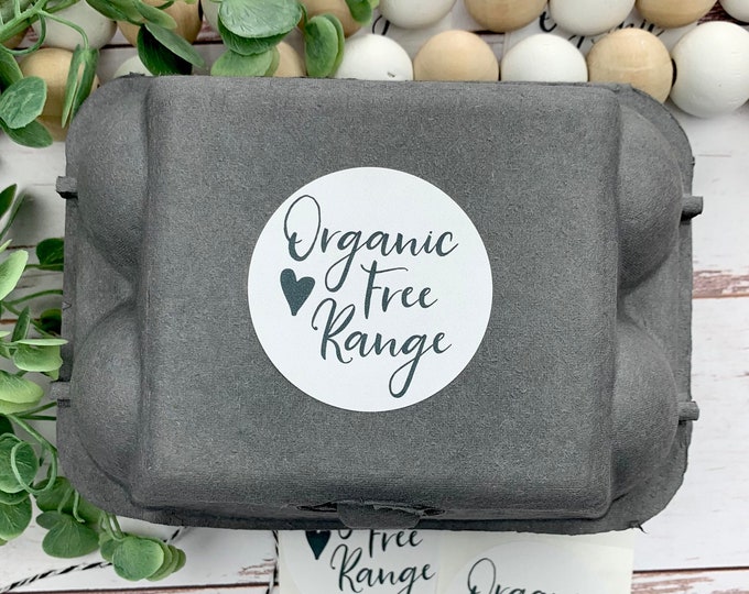 Organic Free Range Egg Carton Sticker- Fresh Eggs - Egg Carton Sticker ...