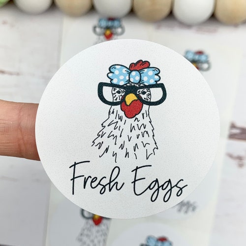 Egg Carton Stickers Funny Chicken Face Fresh Eggs Egg | Etsy