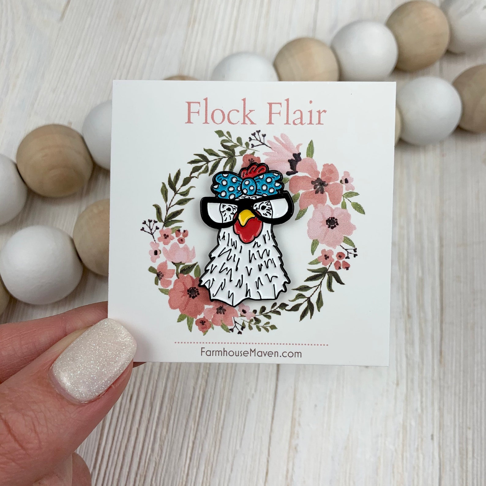 Enamel Chicken Pin – Cute Chicken With Glasses - Etsy