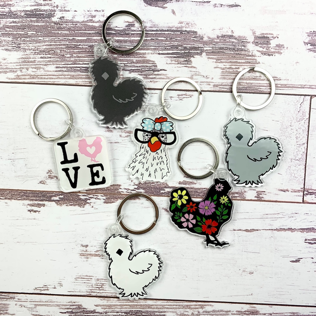 Mix and Match Cute Chicken Keychain - Chicken Lover Gift Idea - Chicken ...