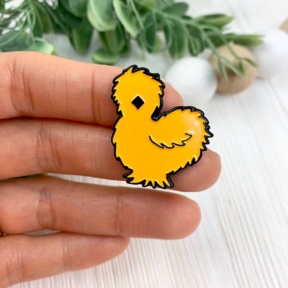 Golden Silkie Chicken Pin Cute Chicken Pin Yellow Silkie - Etsy