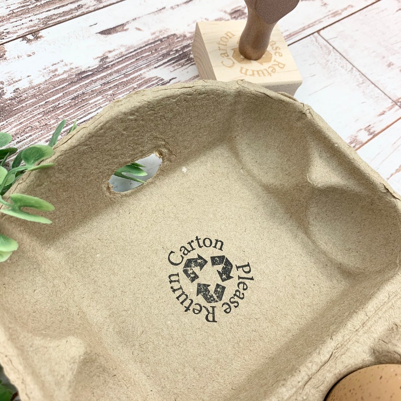 Please Return Carton Egg Carton Stamp Egg Carton Label | Etsy