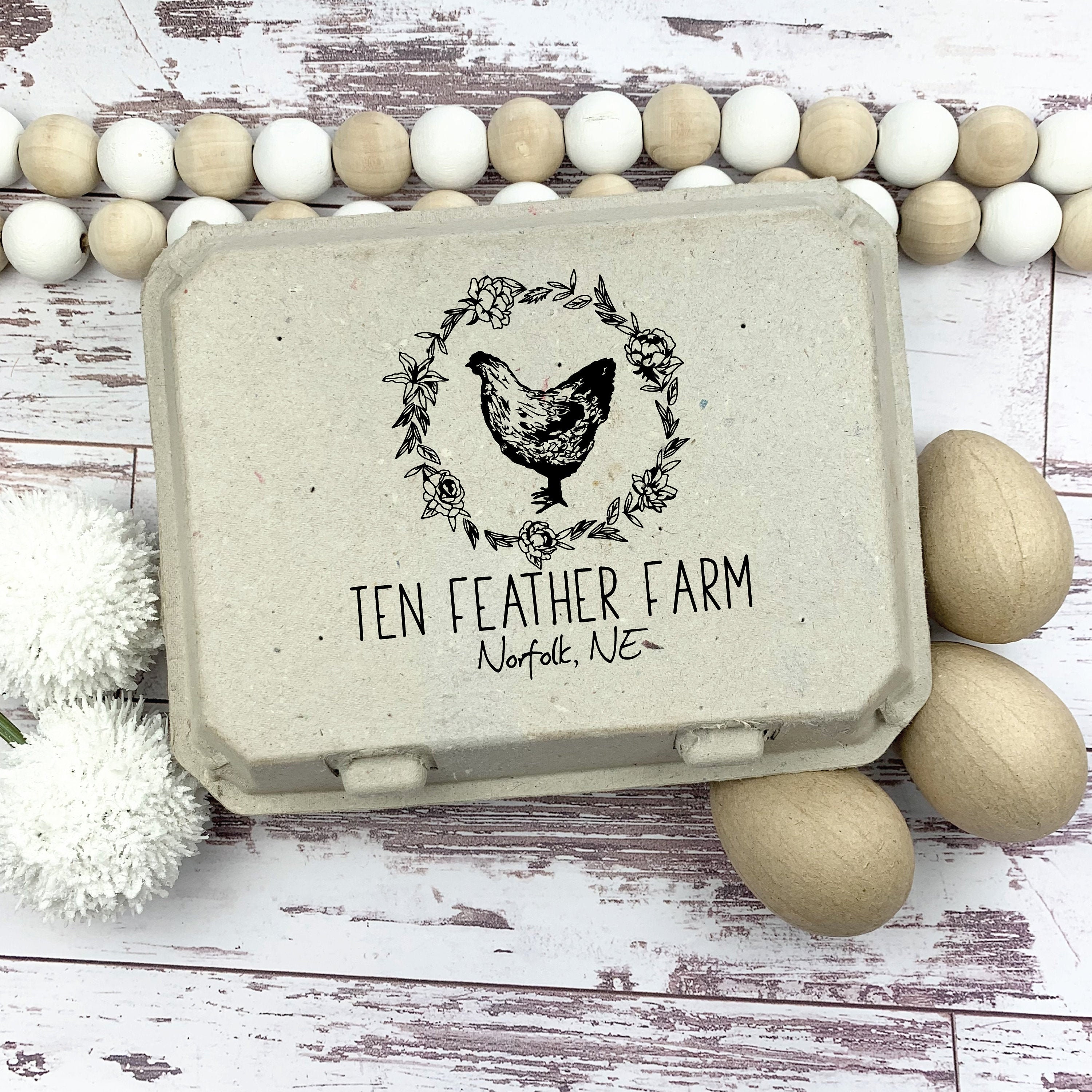 CUSTOM Egg Carton Stamp - Personalized Egg Carton Stamp - Fresh Eggs ...