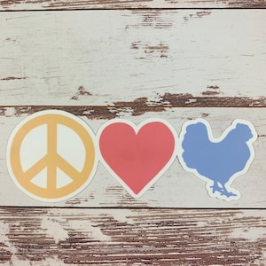 Peace Love Chickens Bumper Sticker - Cute Chicken Lady Gift - Etsy