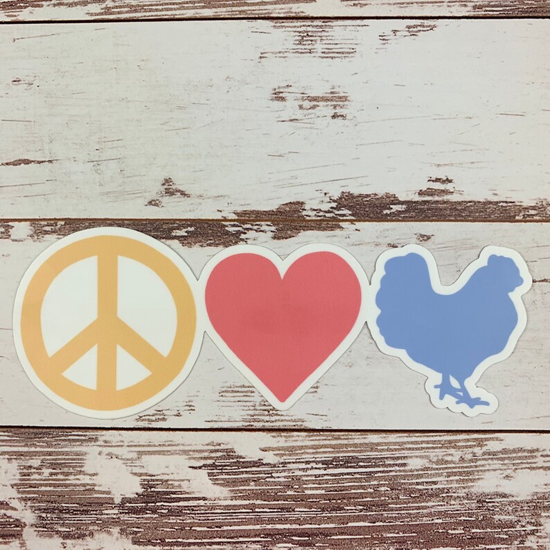 Peace Love Chickens Bumper Sticker - Cute Chicken Lady Gift - Etsy