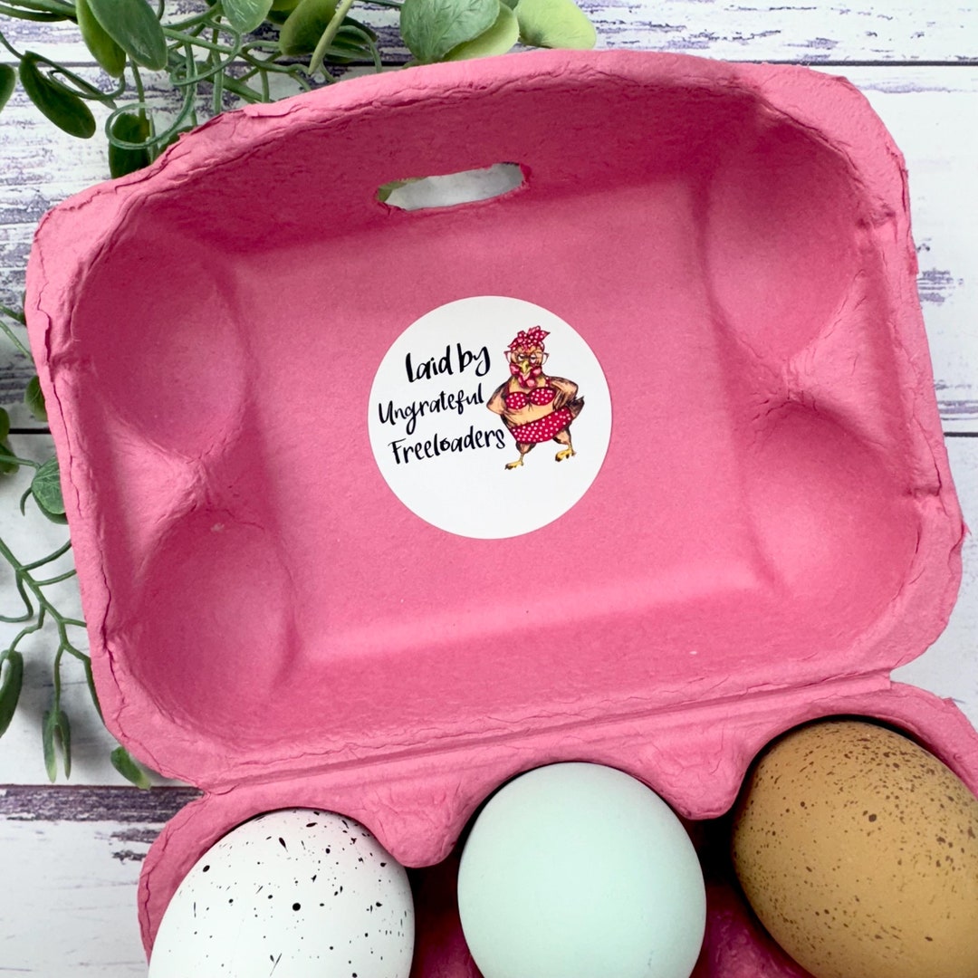 Laid by Ungrateful Freeloaders Funny Sticker for Egg Cartons - Farm ...