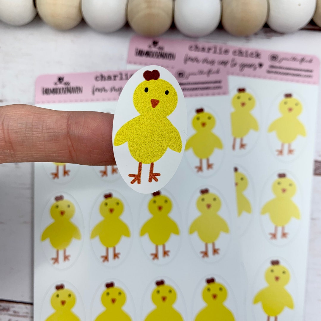 Charlie the Chick Stickers Free Shipping Egg Carton Stickers Chicken ...