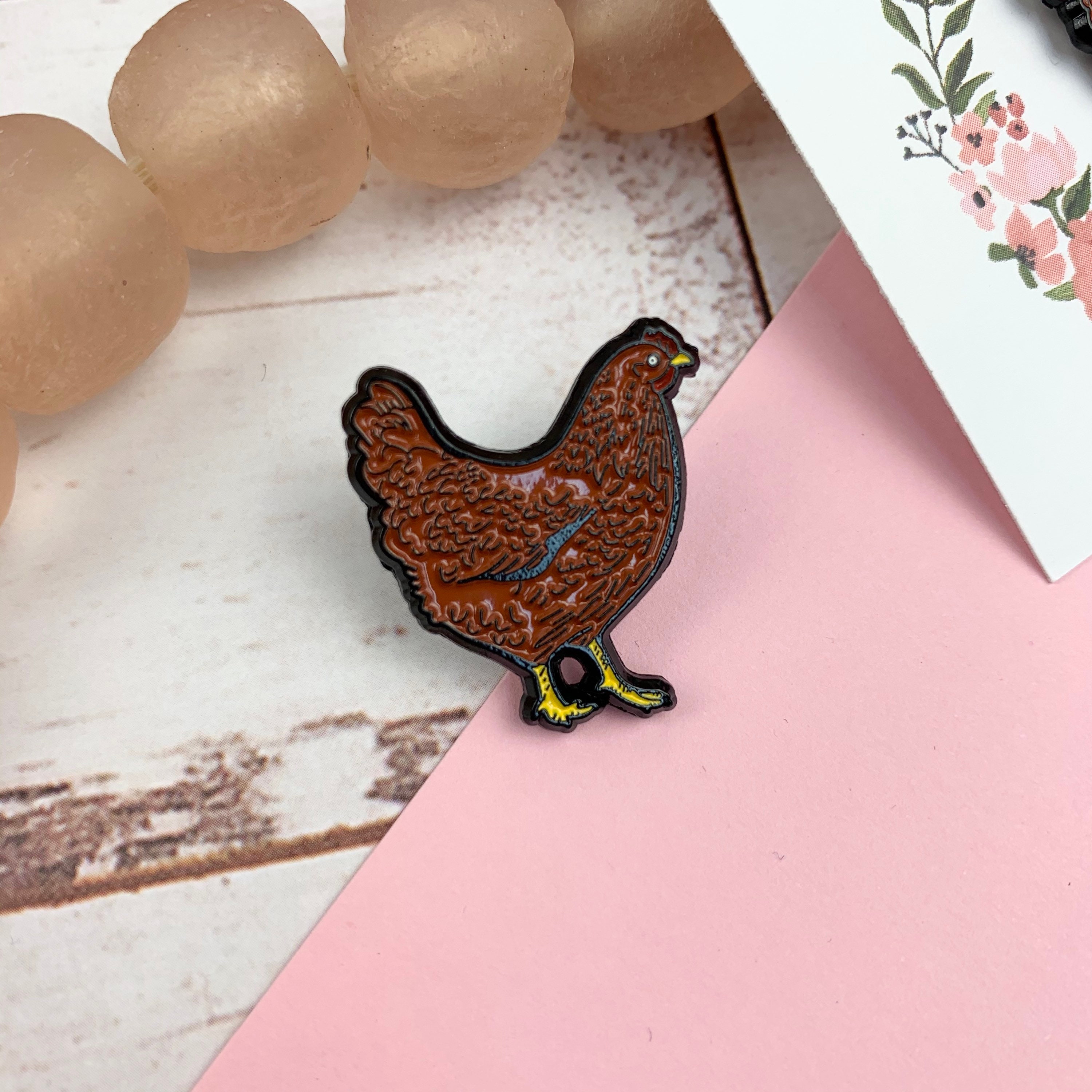 Enamel Chicken Pin Cute Chicken Pin Rhode Island Red Hen | Etsy