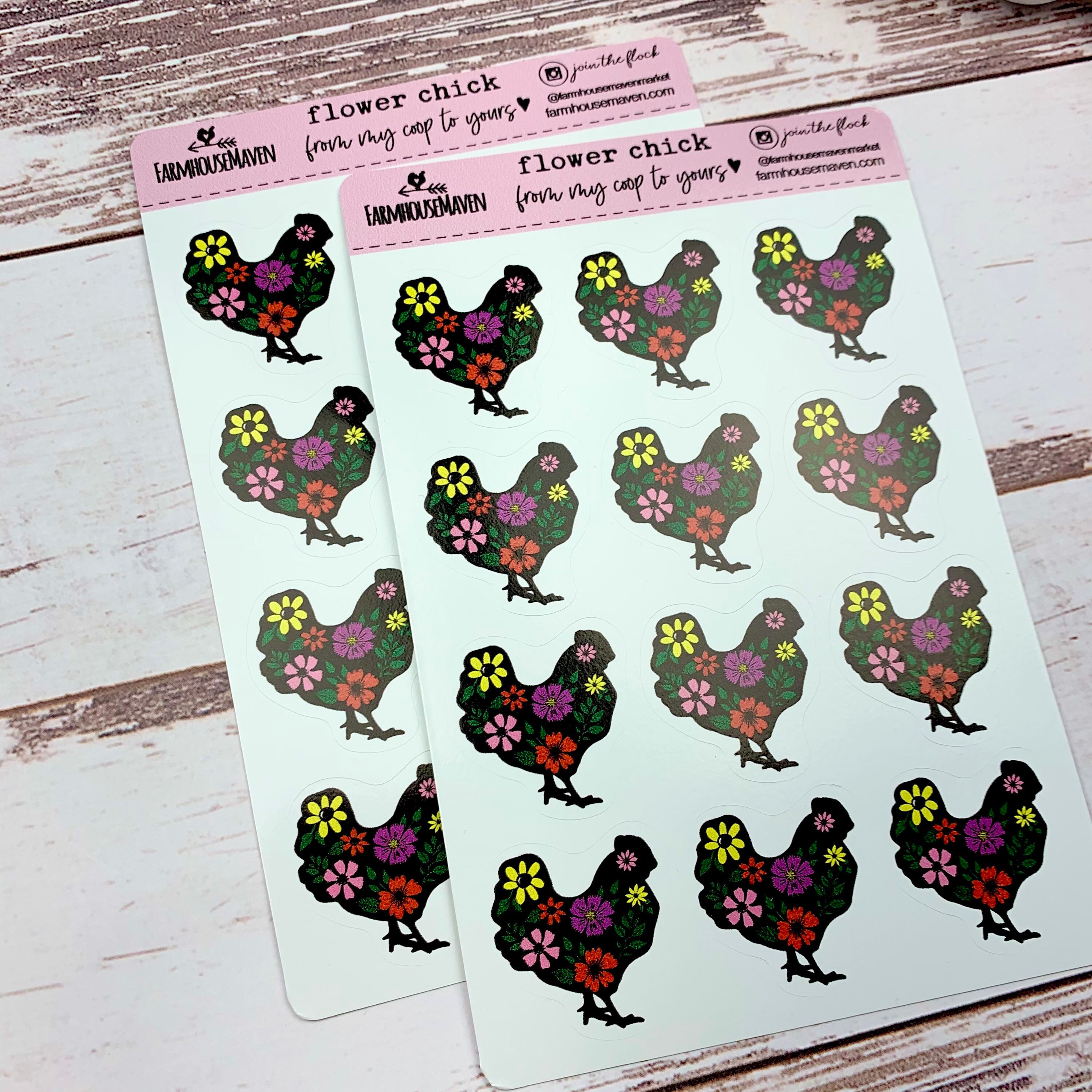 Flower Chicken Stickers Free Shipping Egg Carton Stickers - Etsy