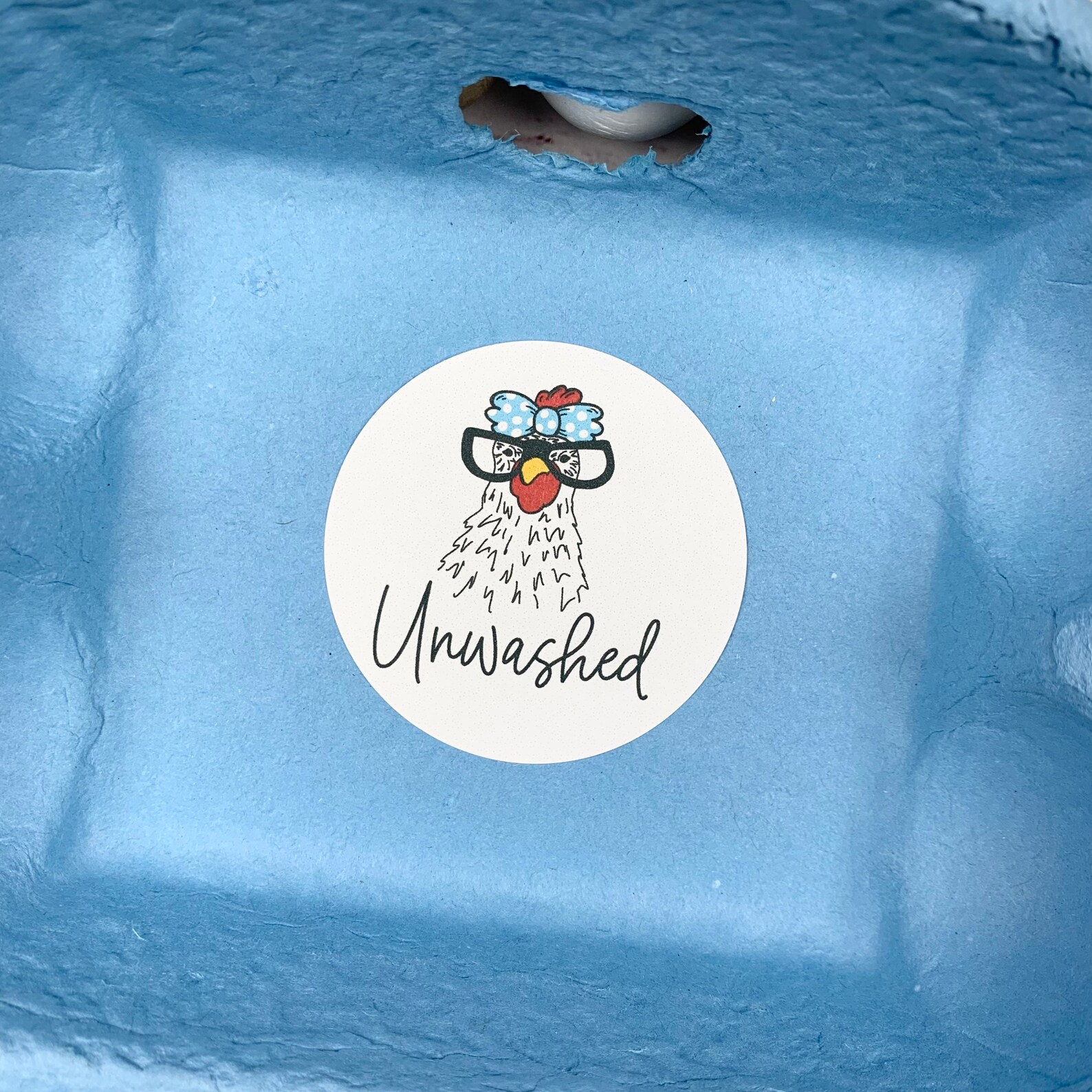 Unwashed Eggs Sticker Egg Carton Label Funny Chicken Face - Etsy
