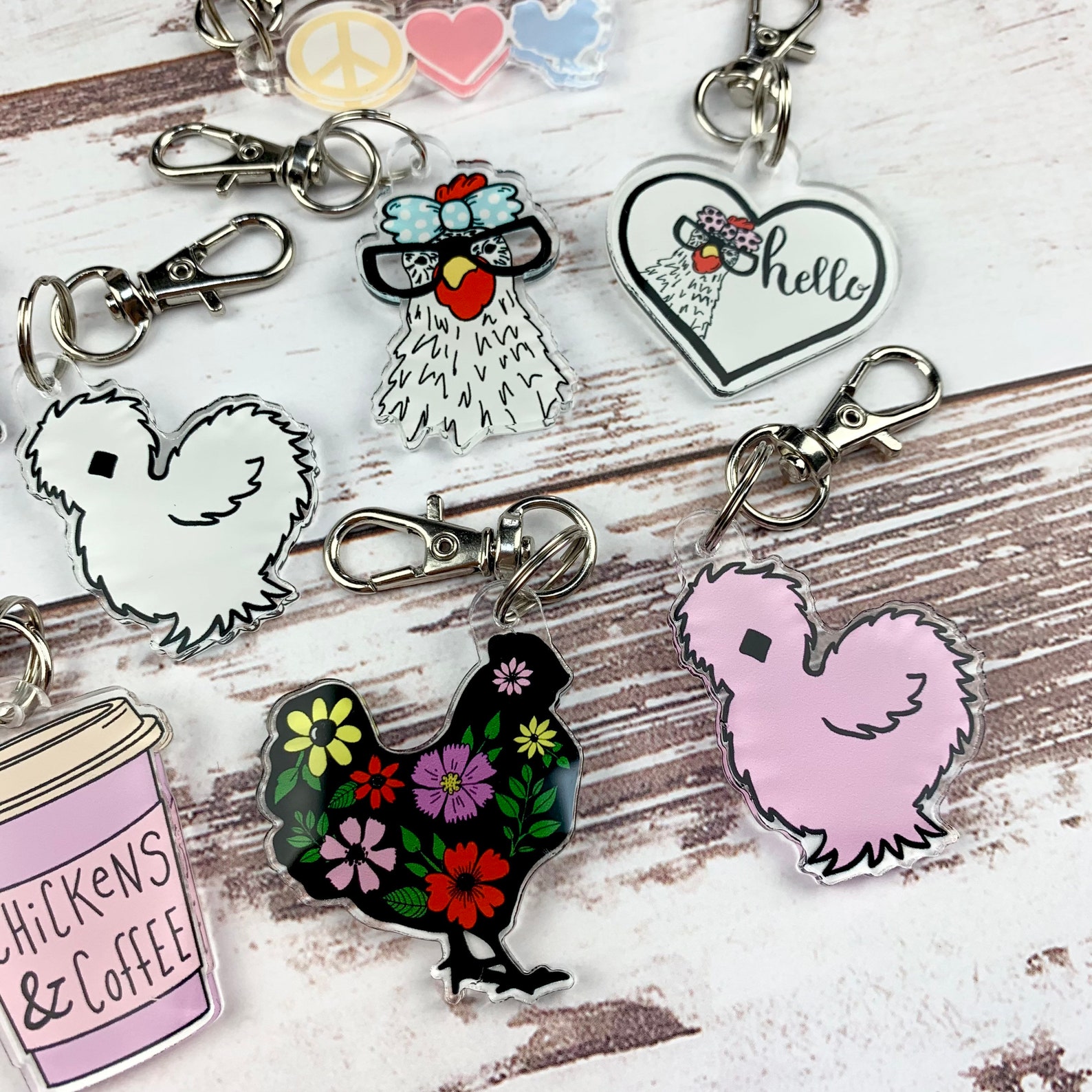 Mix and Match Cute Chicken Keychain Chicken Lover Gift Idea | Etsy