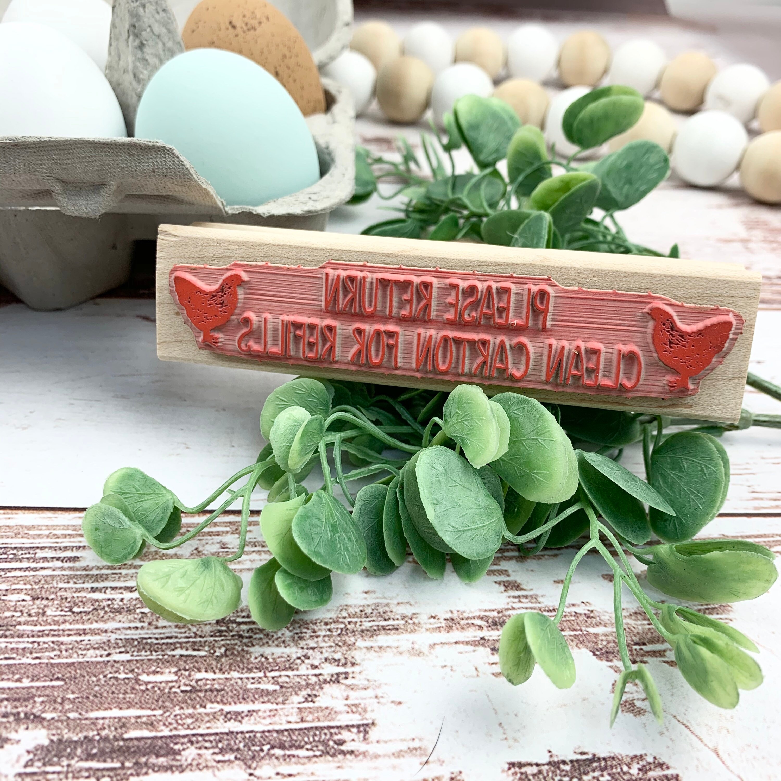 Please Return Clean Carton Egg Carton Stamp Fresh Eggs | Etsy