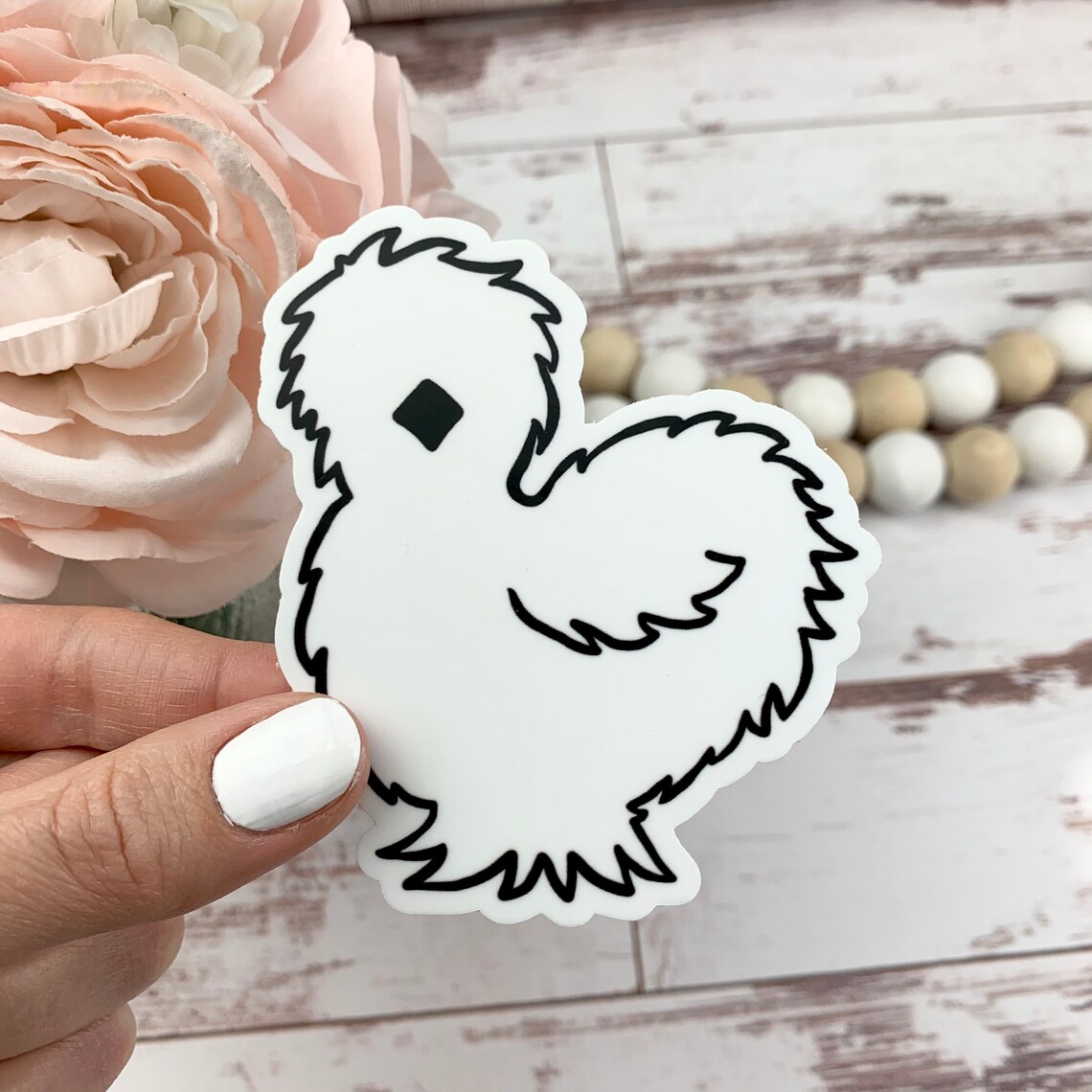 White Silkie Bumper Sticker Chicken Sticker Chicken Coop - Etsy Hong Kong
