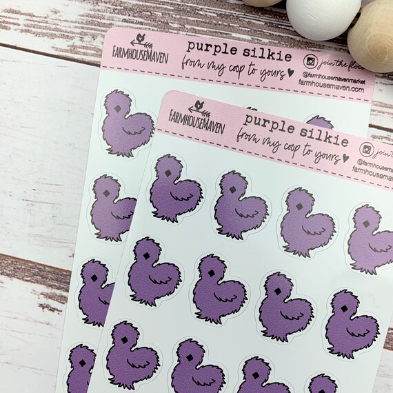 Purple Silkie Silkie Stickers Egg Carton Stickers Chicken | Etsy